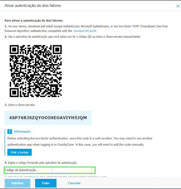 Configurar autenticação 2FA com TOTP Authenticator – Lnx-IT Informação ...